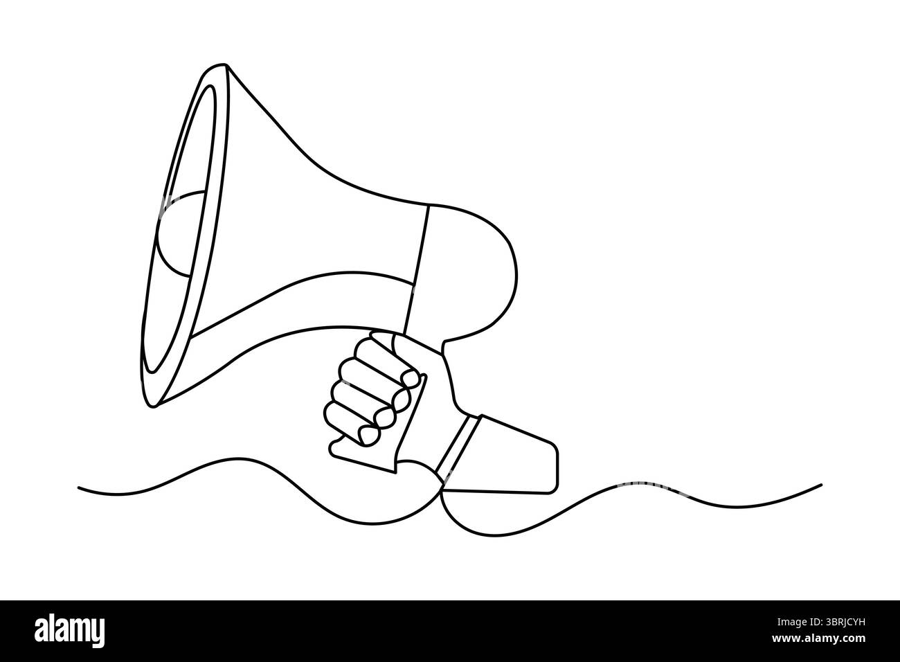 Megaphone one line drawing hi-res stock photography and images - Alamy