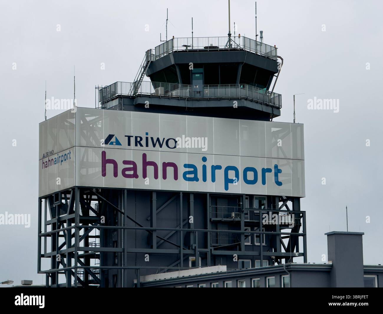 HAHN, GERMANY - JUNE 1, 2025 - Frankfurt Hahn Airport control tower ...
