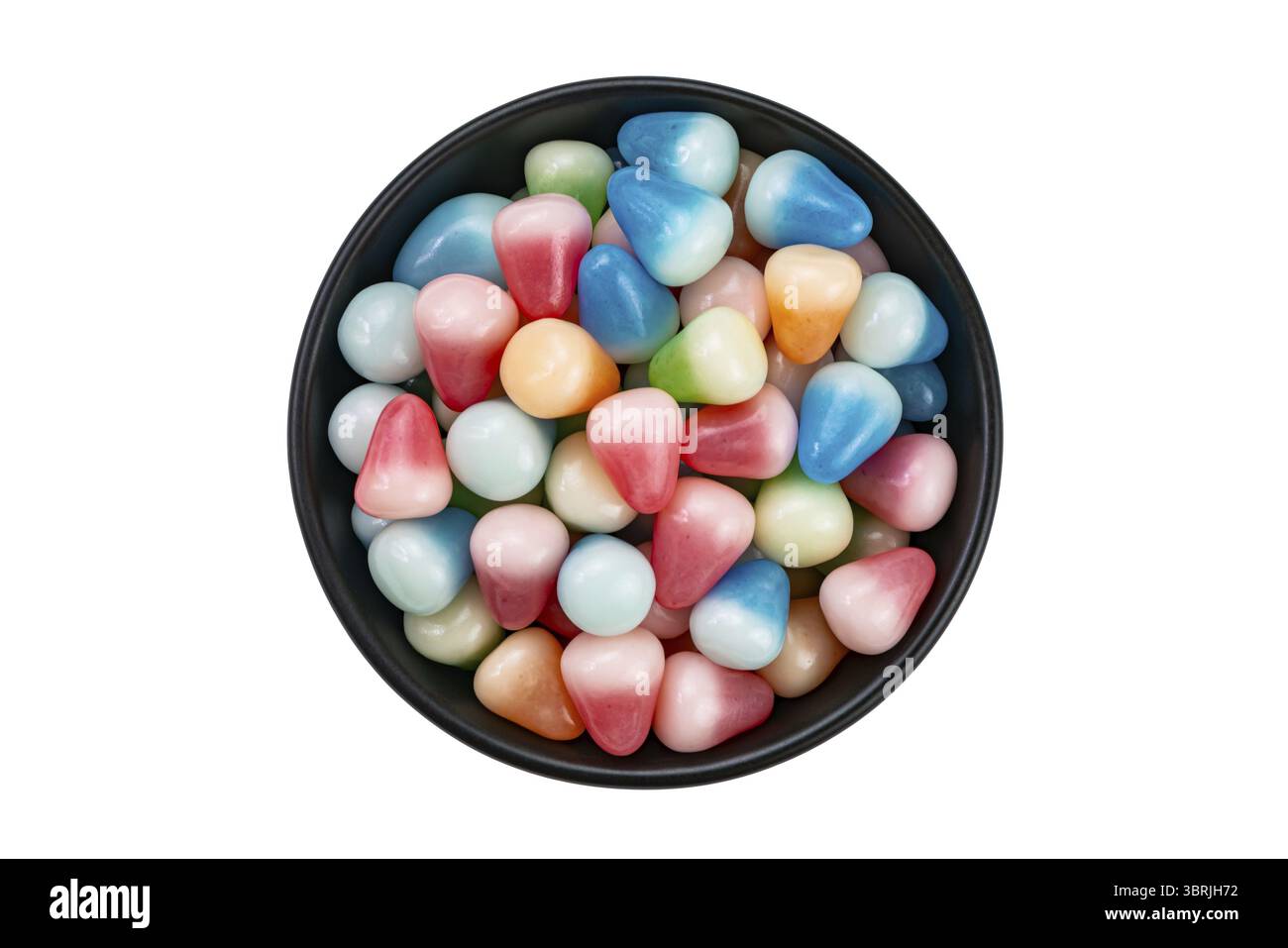 Crispy jelly.. Top view of colorful sugar coated crispy jelly in black ...