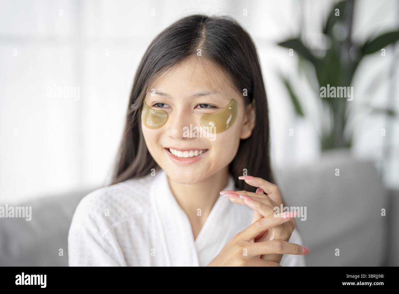 Daily beauty routine Asian woman self care and relax with silicone ...