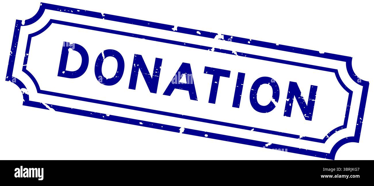 Grunge blue donation word rubber seal stamp on white background Stock ...