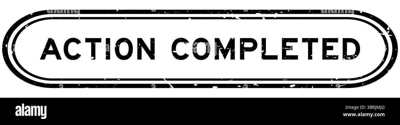 Grunge black action completed word rubber seal stamp on white ...