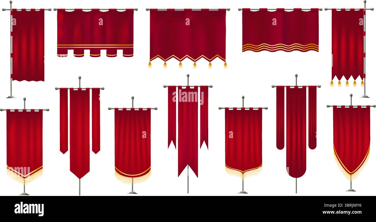 Medieval red flags Stock Vector Image & Art - Alamy