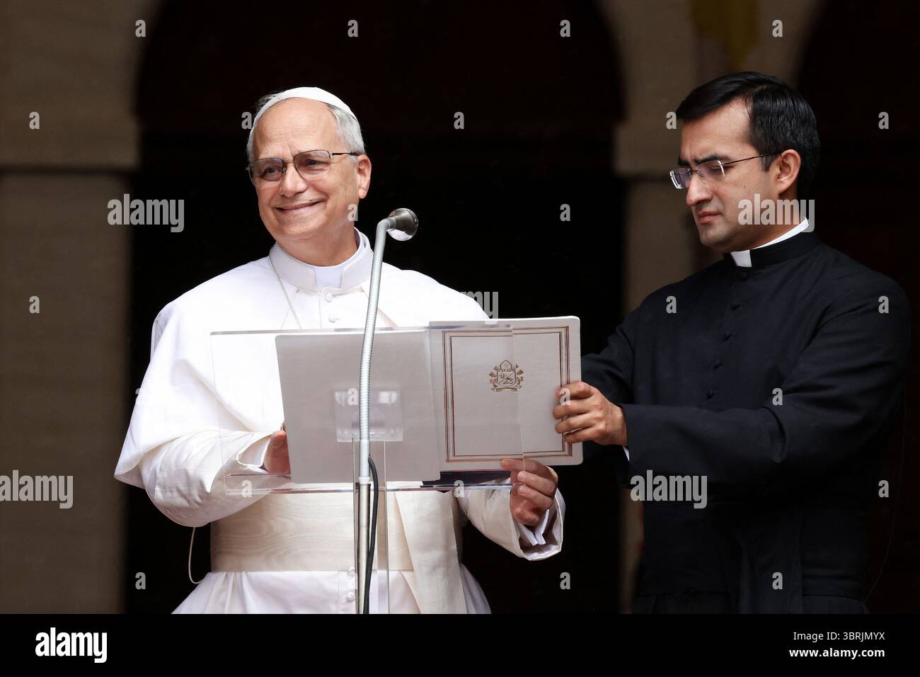 Castel Gandolfo, Italy. 13th July, 2025. Pope Leo XIV prays the Angelus ...