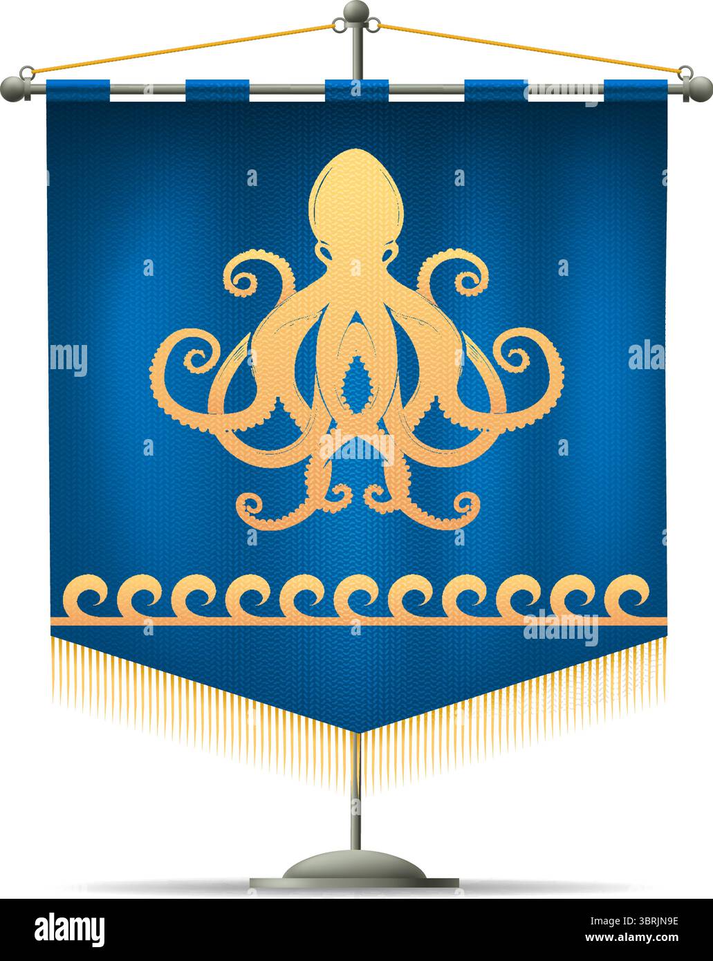 Cartoon octopus heraldic flag Stock Vector Image & Art - Alamy