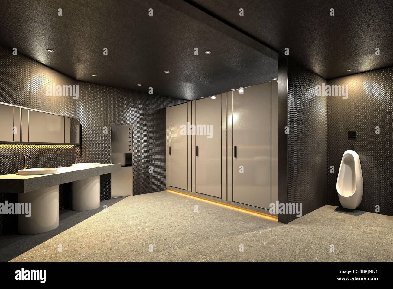 3d render bathroom restroom interior Stock Photo - Alamy