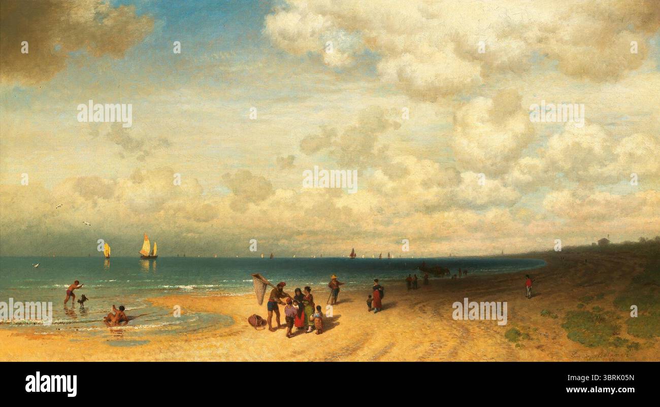 Ludwig Meixner Fischer und Badende am Strand Stock Photo - Alamy