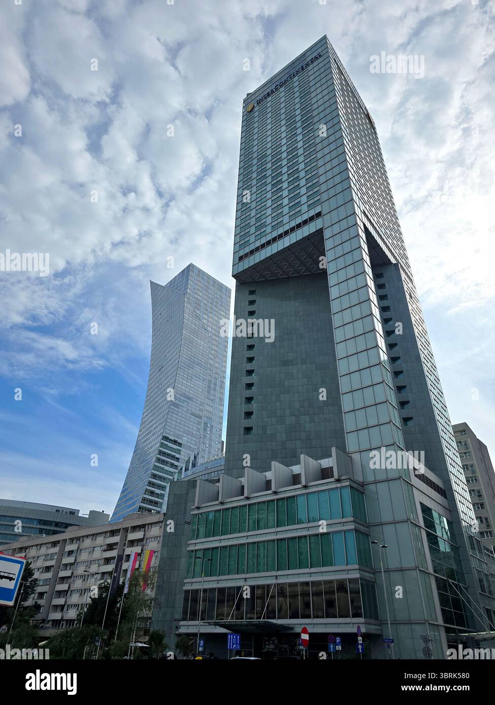 Warsaw, Poland. The modern InterContinental hotel and the Zlota 44 ...