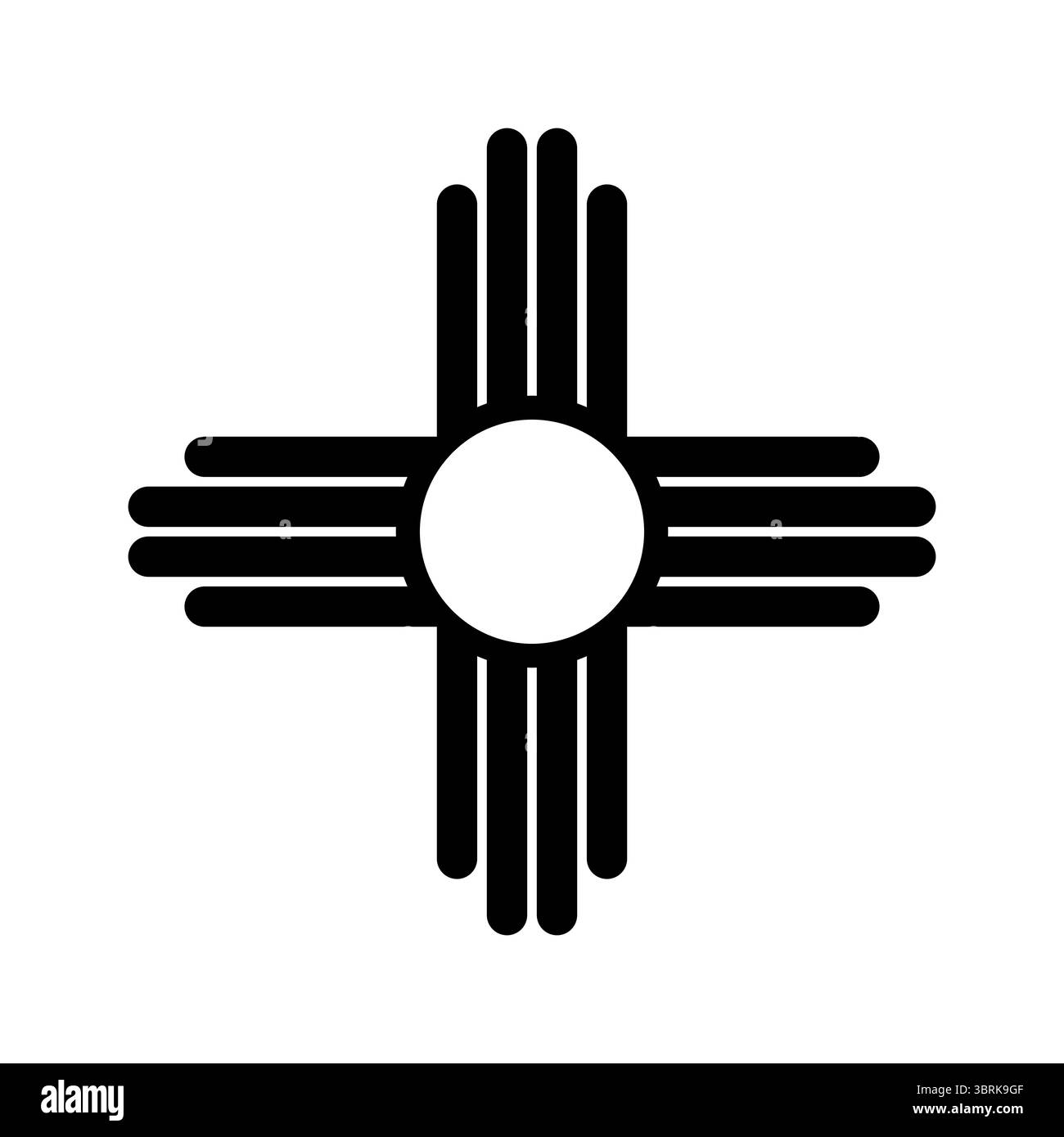 Zia symbol isolated on a white background. Ancient native Americans ...