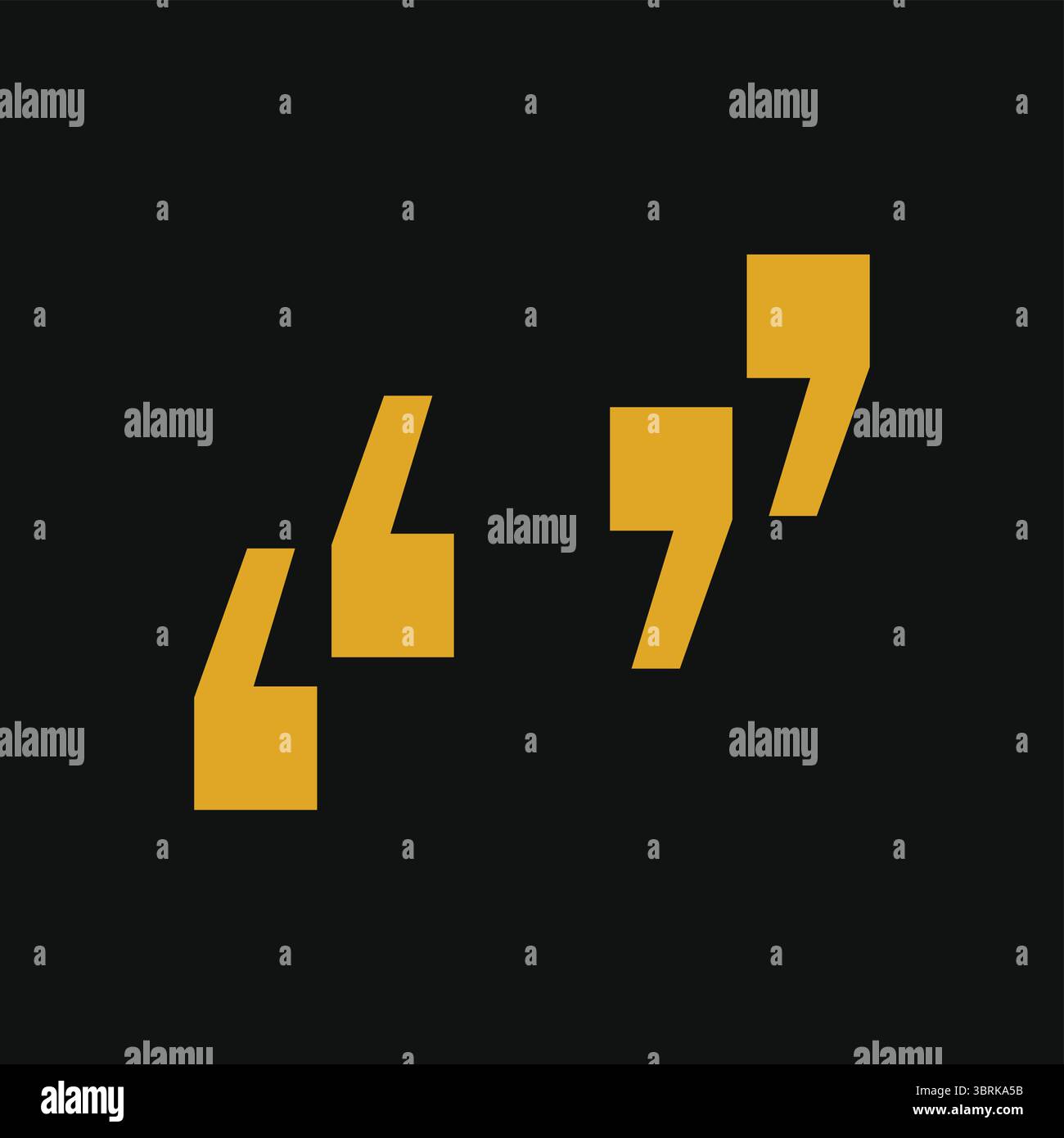 Golden Inverted Comma isolated on black background - Quote Card Design ...