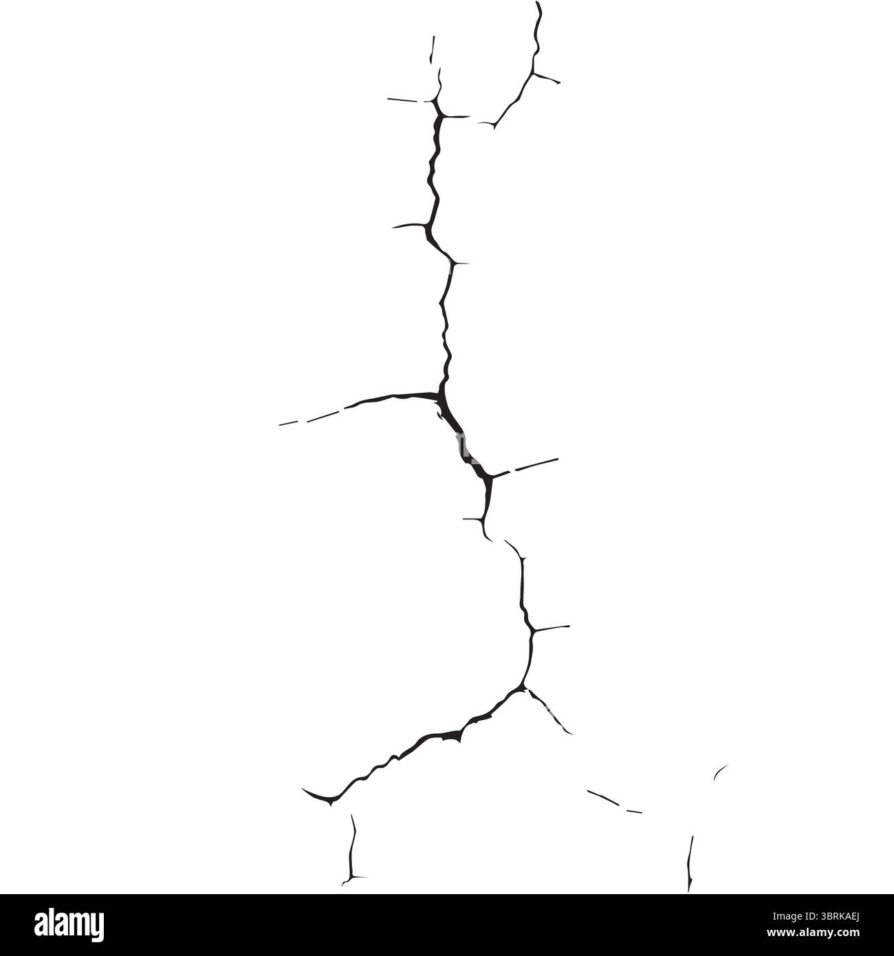 Black Crack and Broken Lines Texture on White Background Stock Vector ...