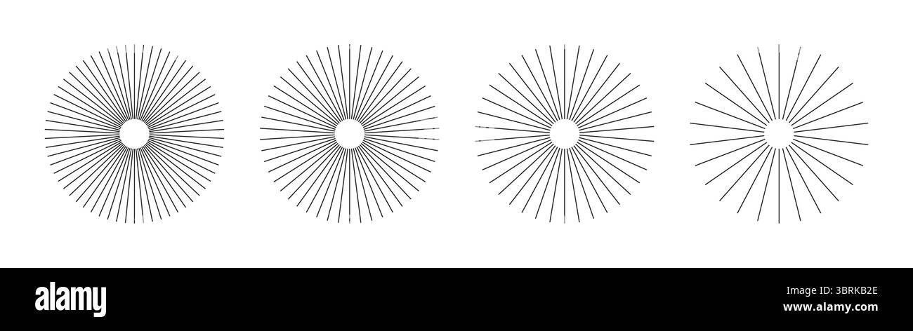 Sunburst element. Starburst radial stripes set. Ray, beam. Radial ...