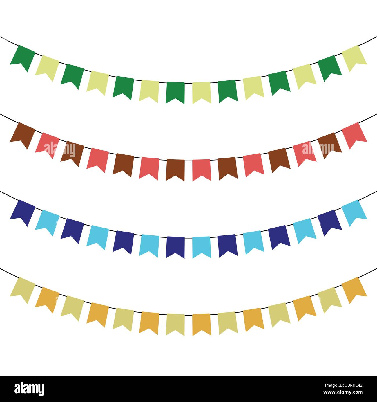 Colorful string paper flags Stock Vector Images - Alamy