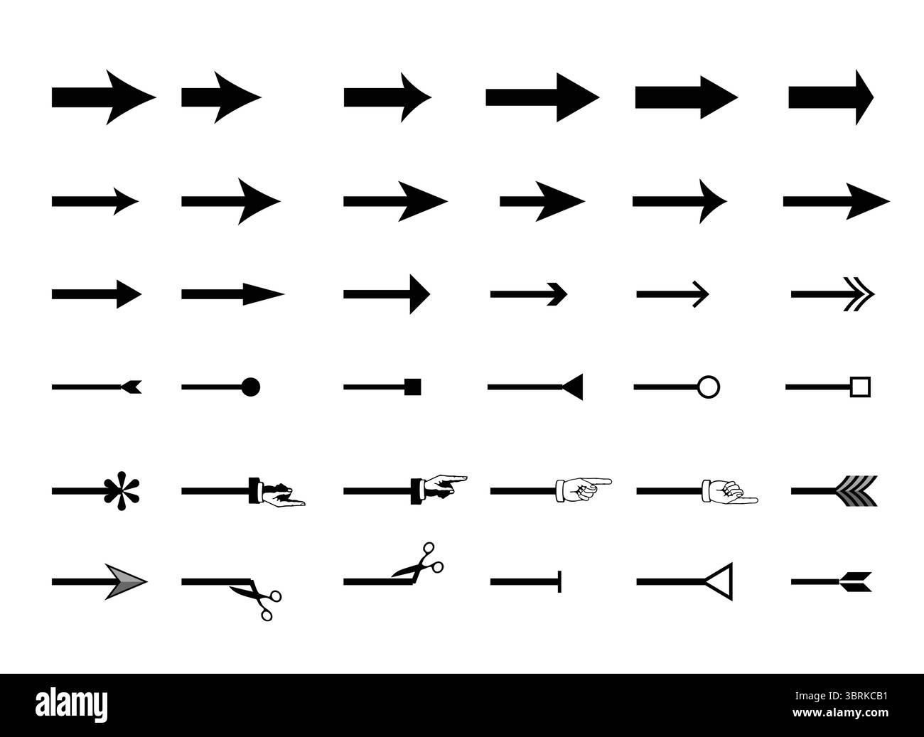 Set of Different Shapes of Arrow Designs Isolated on white background ...