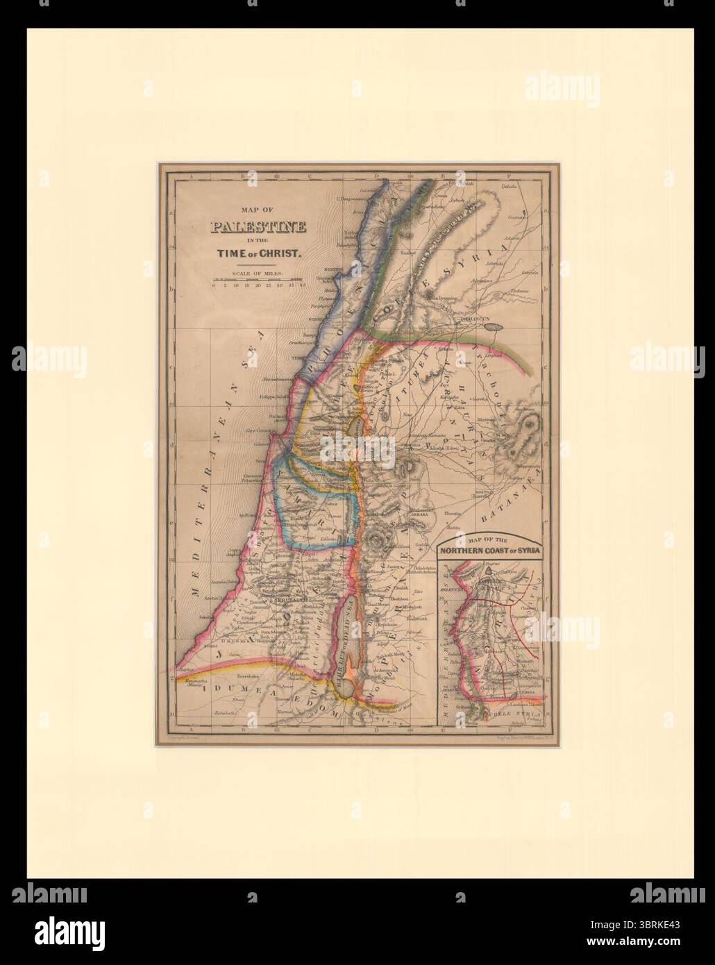 Lyman Coleman, Map of Palestine in the time of Christ Stock Photo - Alamy