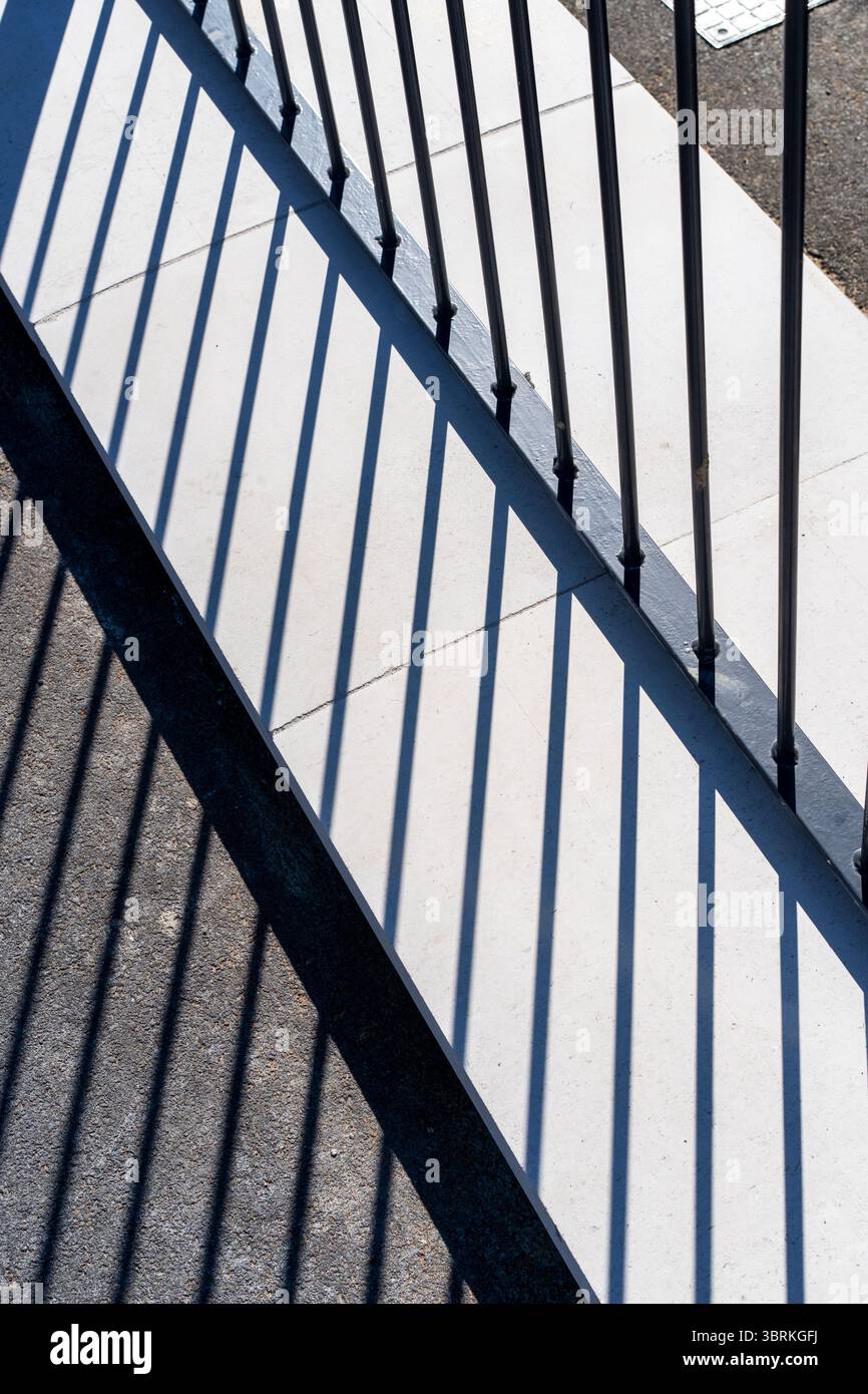 Abstract shadows cast by metal railings Stock Photo - Alamy
