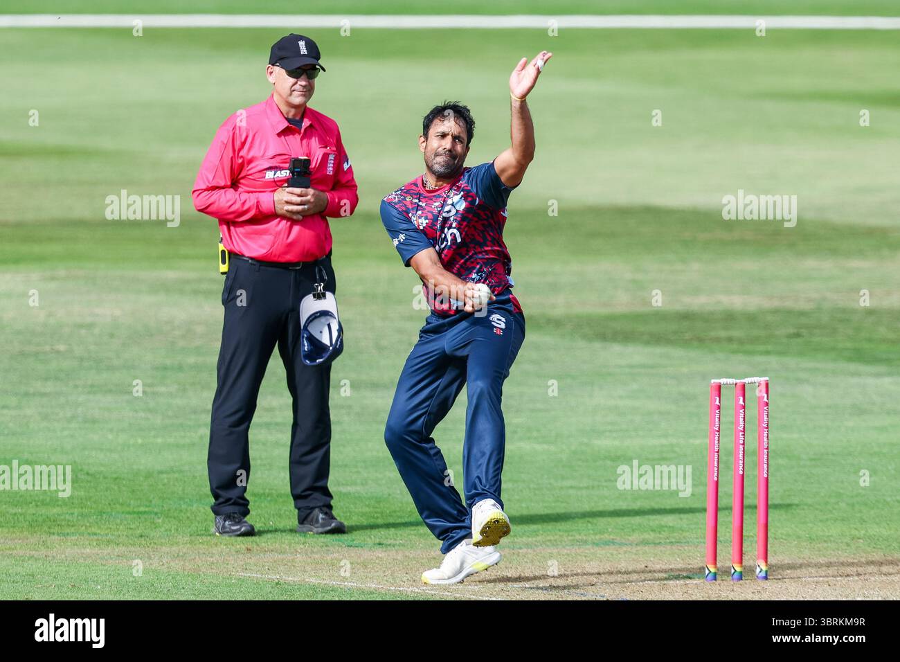 #25, Ravi Bopara of Northamptonshire in action bowling during the ...
