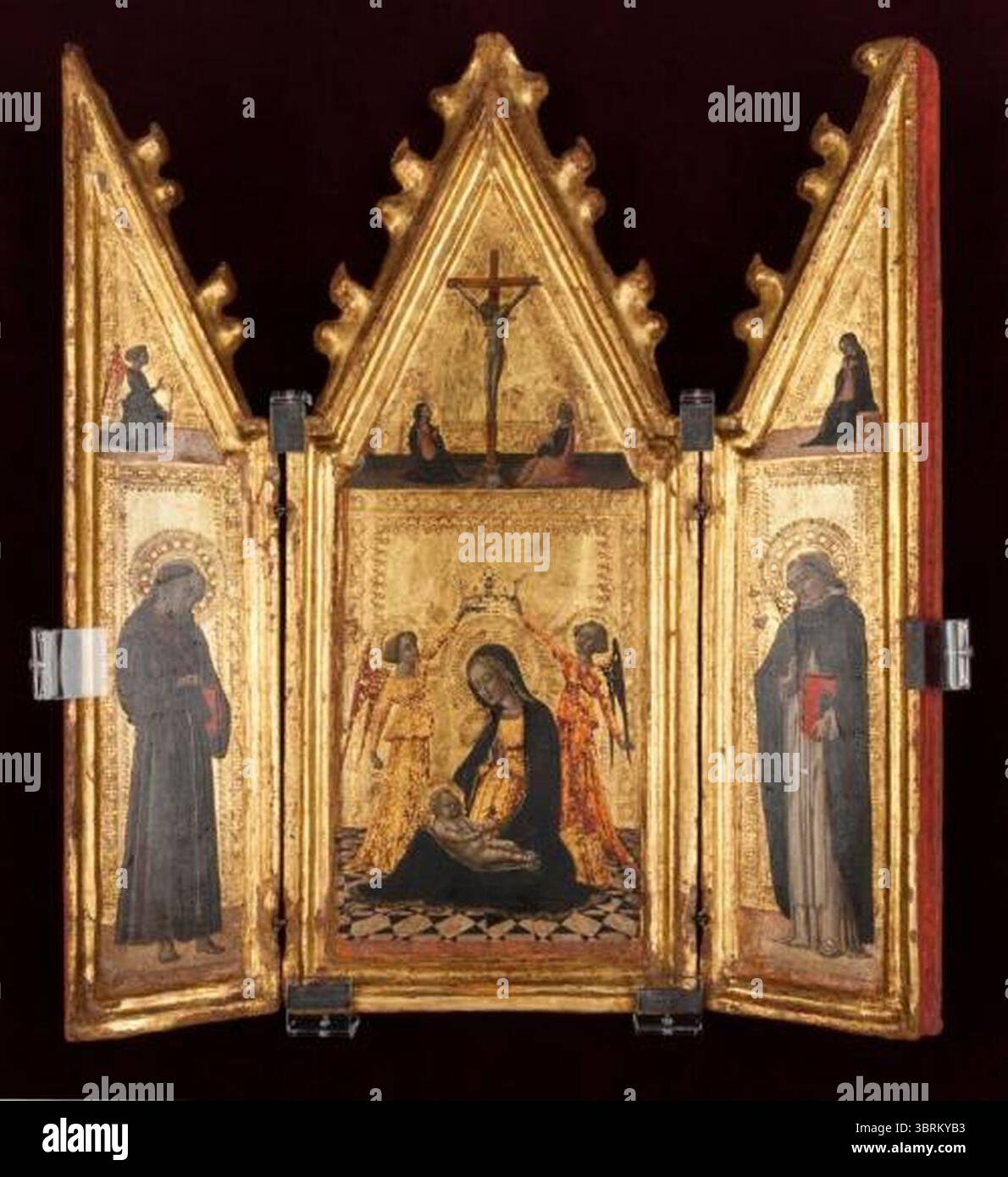 Madonna of Humility Crowned by Two Angels, Saints Francis and Dominic ...