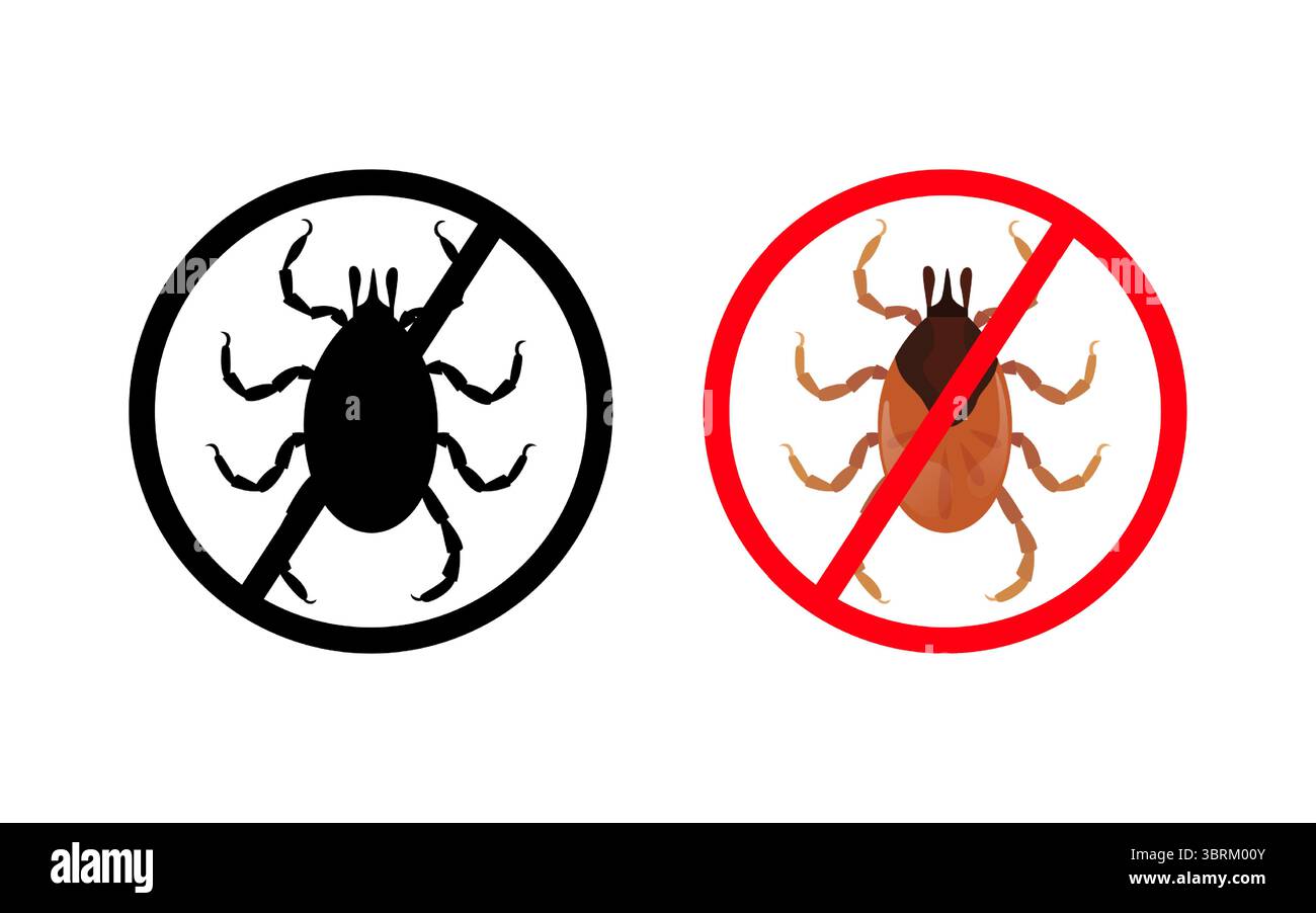 Stop sign of mites, encephalitis, lyme disease, infection Stock Vector ...