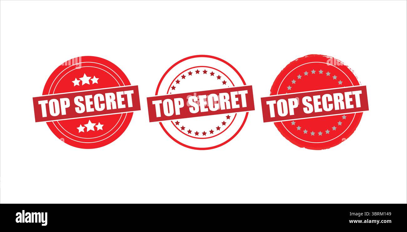 Top Secret Label Icons for Classified or Hidden Content Stock Vector ...