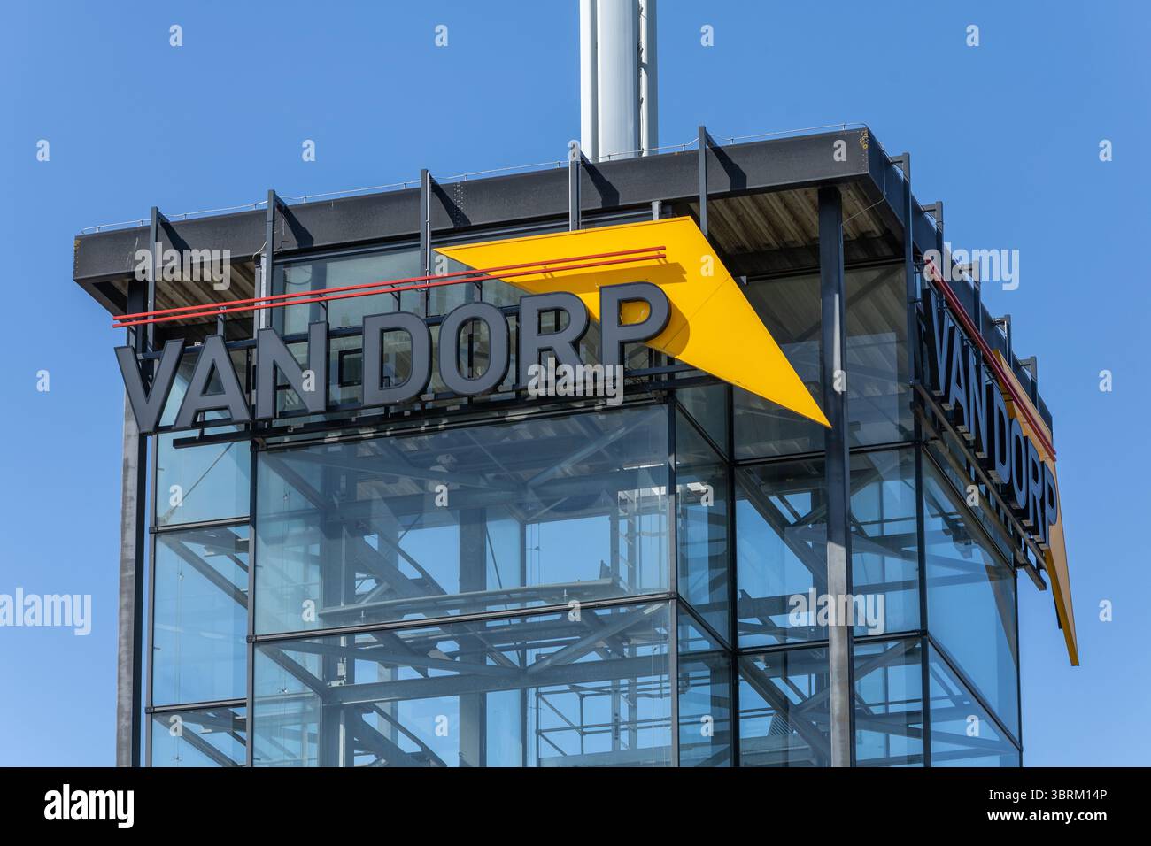 The Van Dorp logo with its distinctive yellow arrow is displayed on a ...