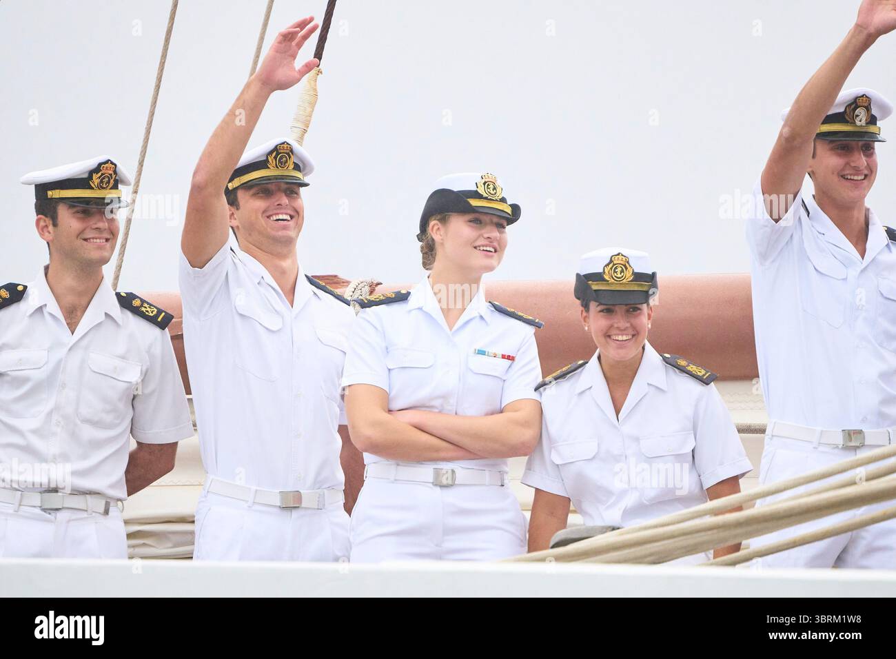 Marin. Spain. 20250713, Crown Princess Leonor arrives onboard of Juan ...