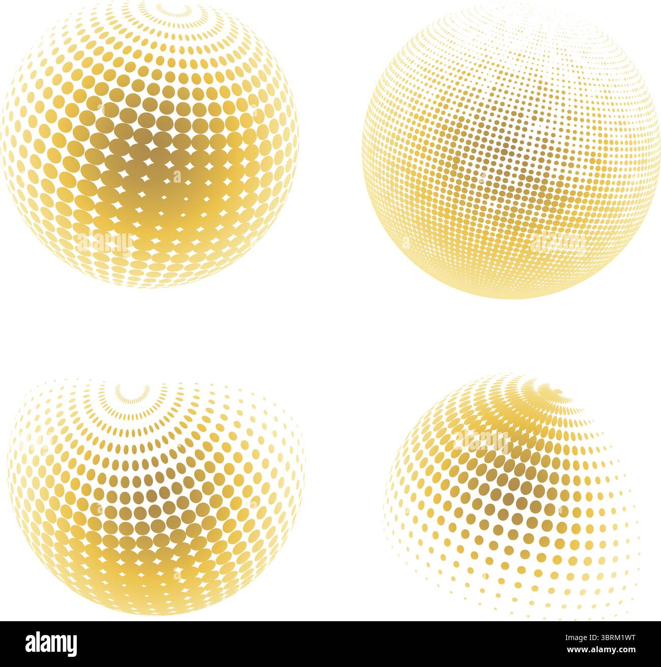 Contemporary set of halftone rounded 3d figures Stock Vector Image ...