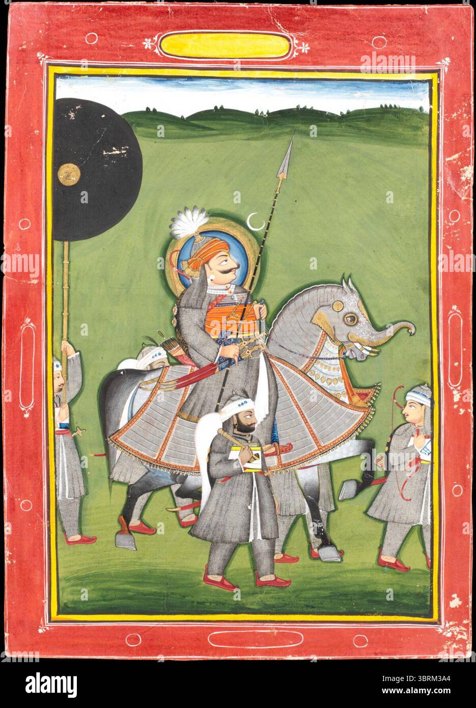 Maharana Pratap Singh of Mewar State in armour out riding his favourite ...