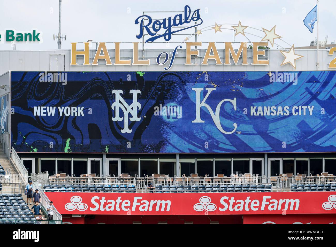 July 13, 2025: A view of the left field sign board before a game ...