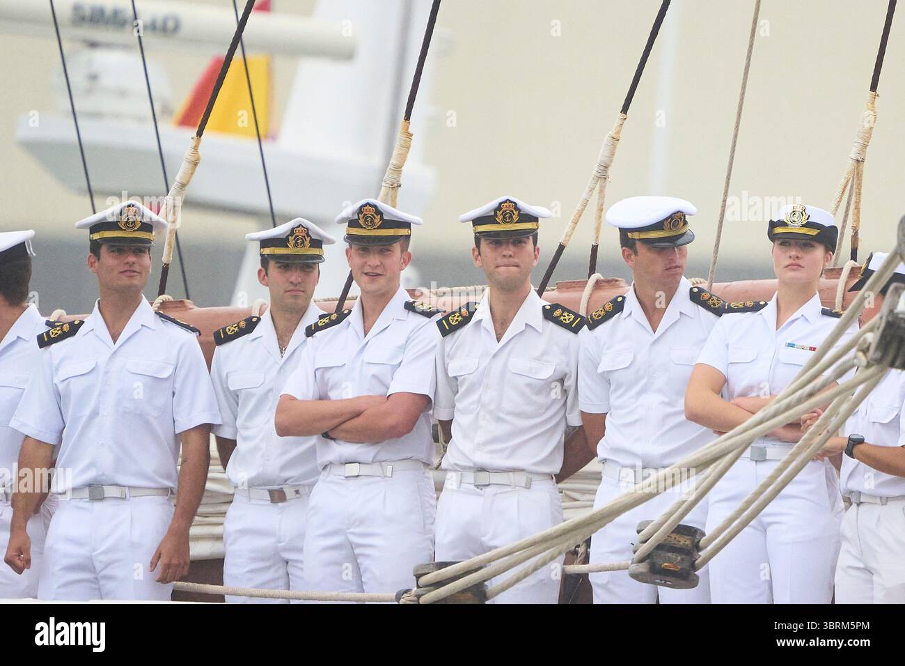 Crown Princess Leonor arrives onboard of Juan Sebastian de Elcano at ...