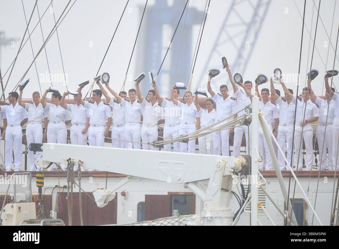 Crown Princess Leonor arrives onboard of Juan Sebastian de Elcano at ...
