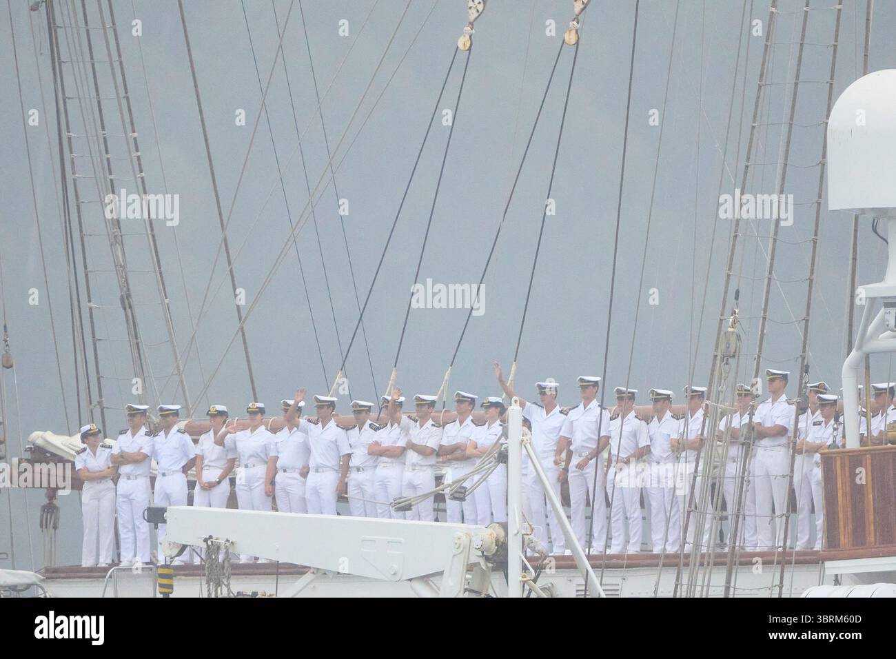 Crown Princess Leonor arrives onboard of Juan Sebastian de Elcano at ...