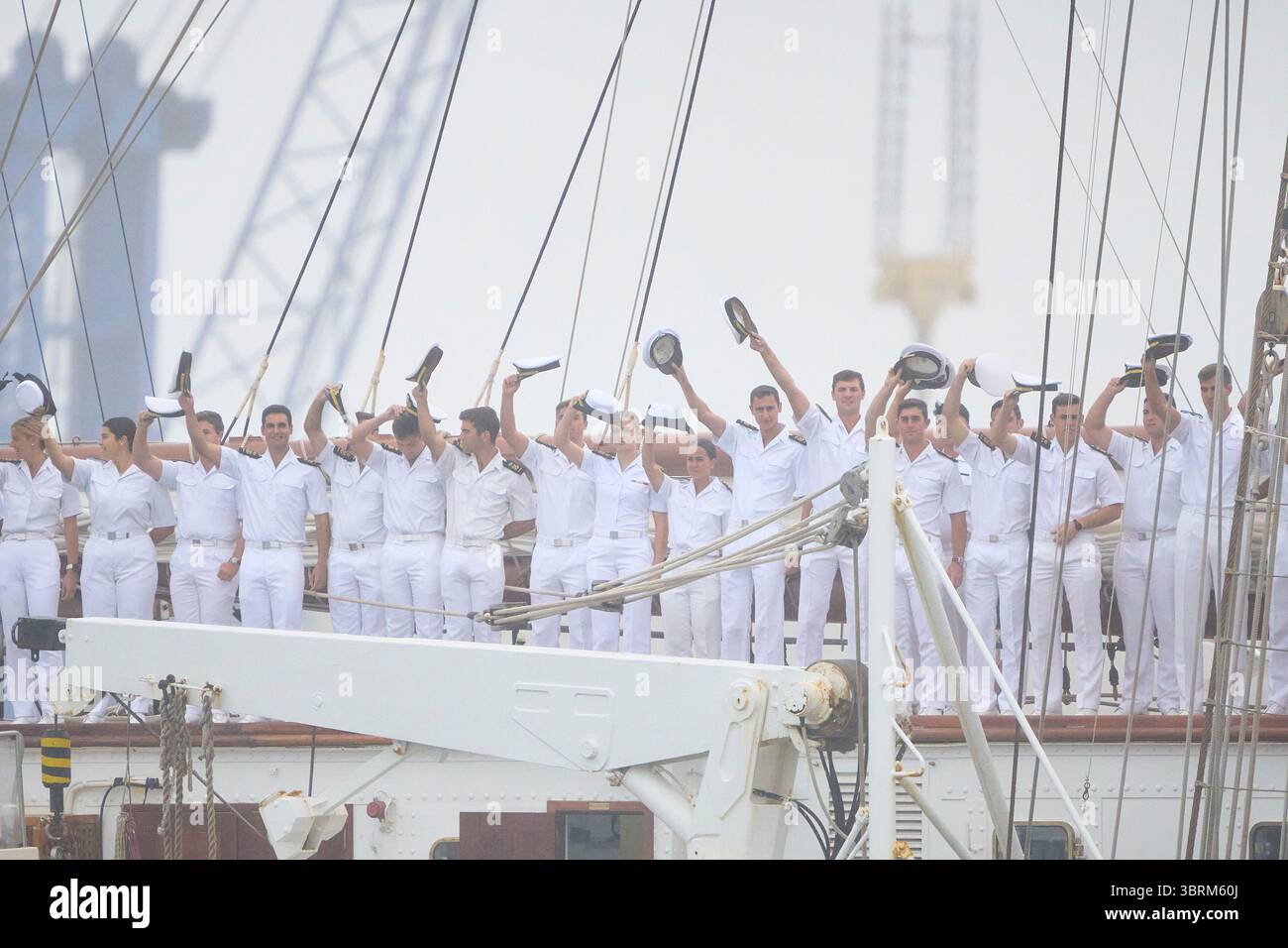Crown Princess Leonor arrives onboard of Juan Sebastian de Elcano at ...