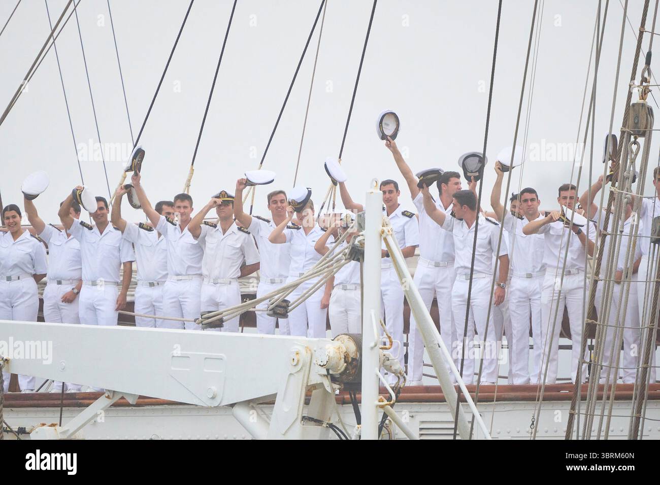 Crown Princess Leonor arrives onboard of Juan Sebastian de Elcano at ...