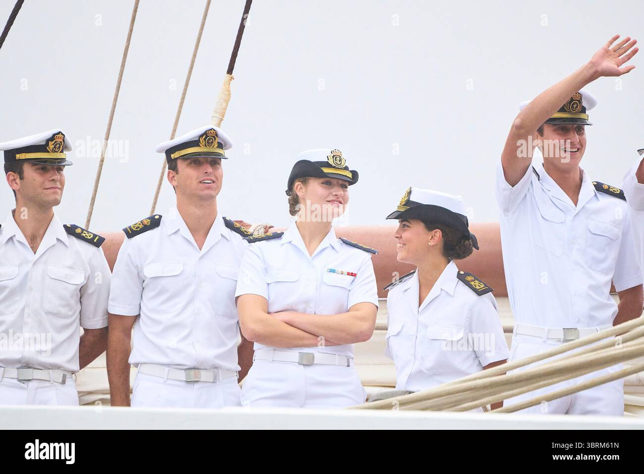 Crown Princess Leonor arrives onboard of Juan Sebastian de Elcano at ...