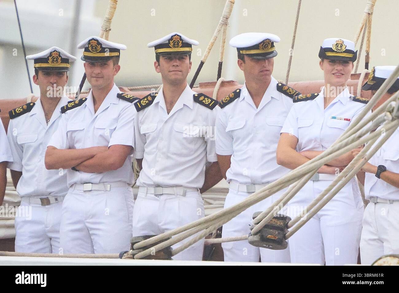Crown Princess Leonor arrives onboard of Juan Sebastian de Elcano at ...
