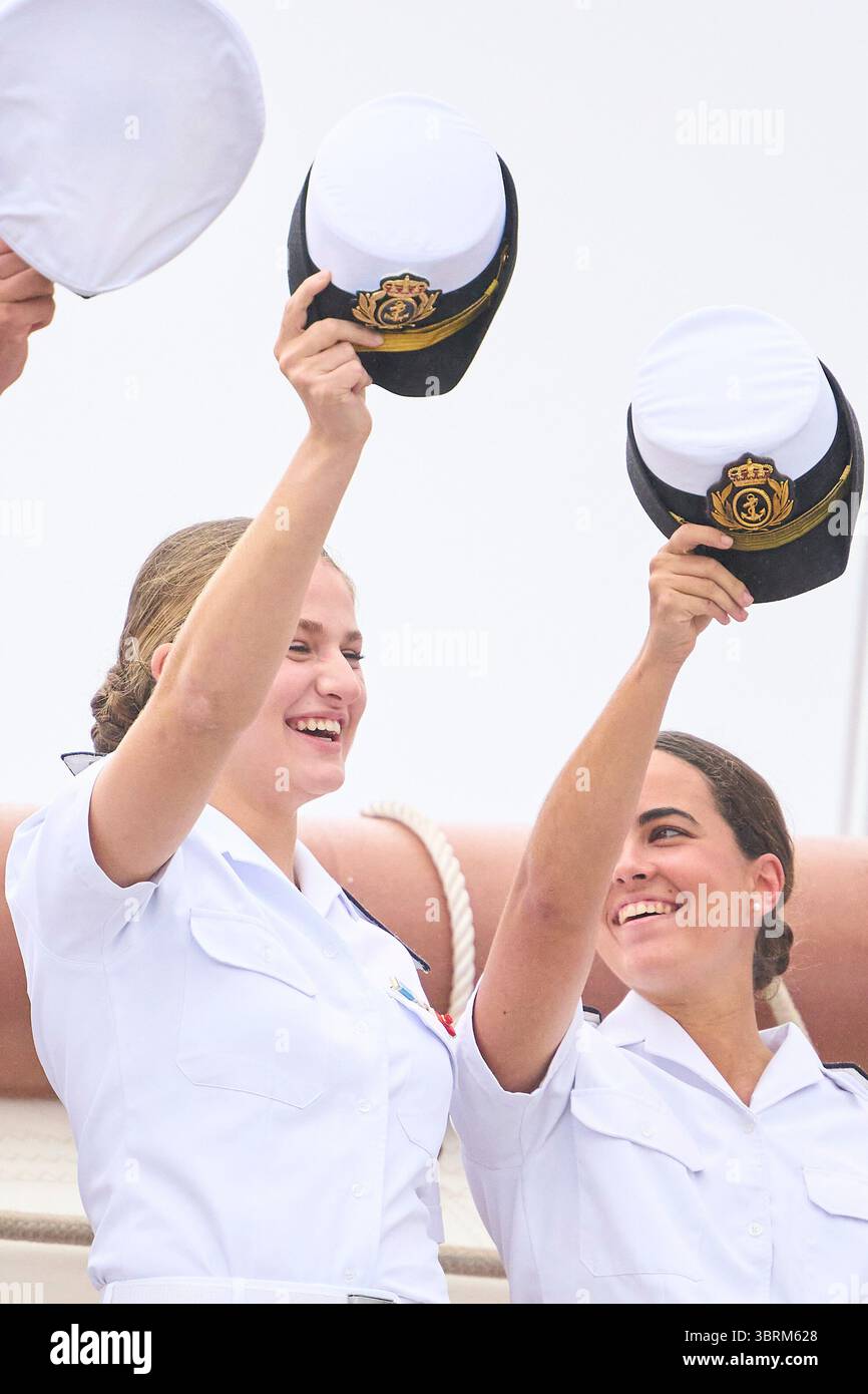 Crown Princess Leonor arrives onboard of Juan Sebastian de Elcano at ...