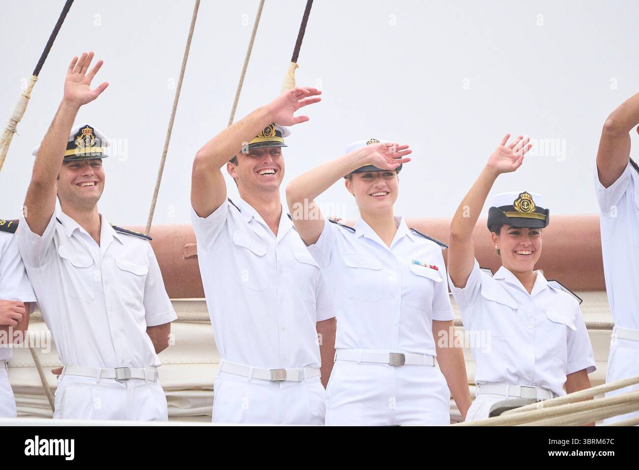 Crown Princess Leonor arrives onboard of Juan Sebastian de Elcano at ...