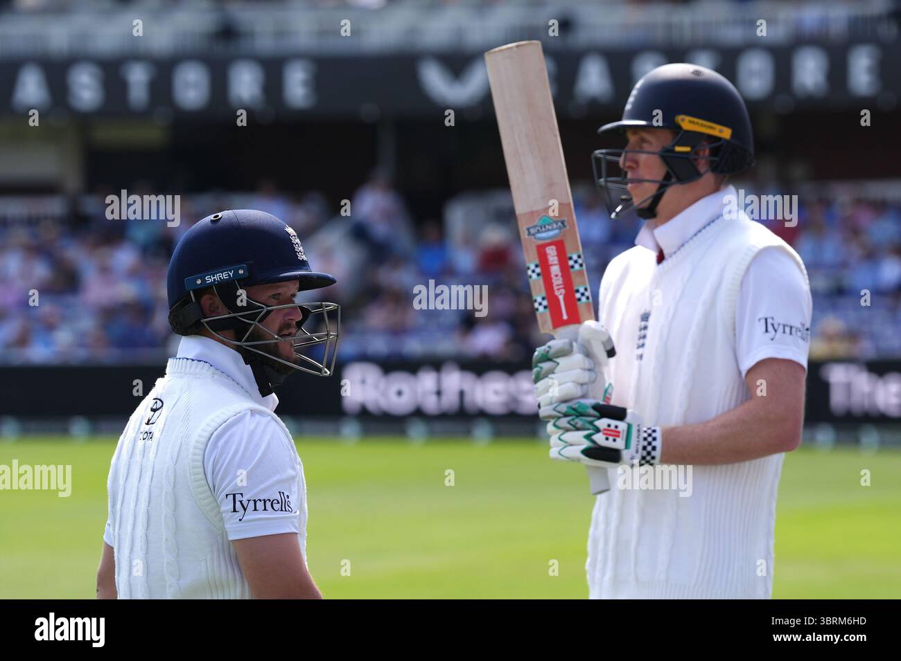 England's Zak Crawley (left) and Ben Duckett during day four of the ...