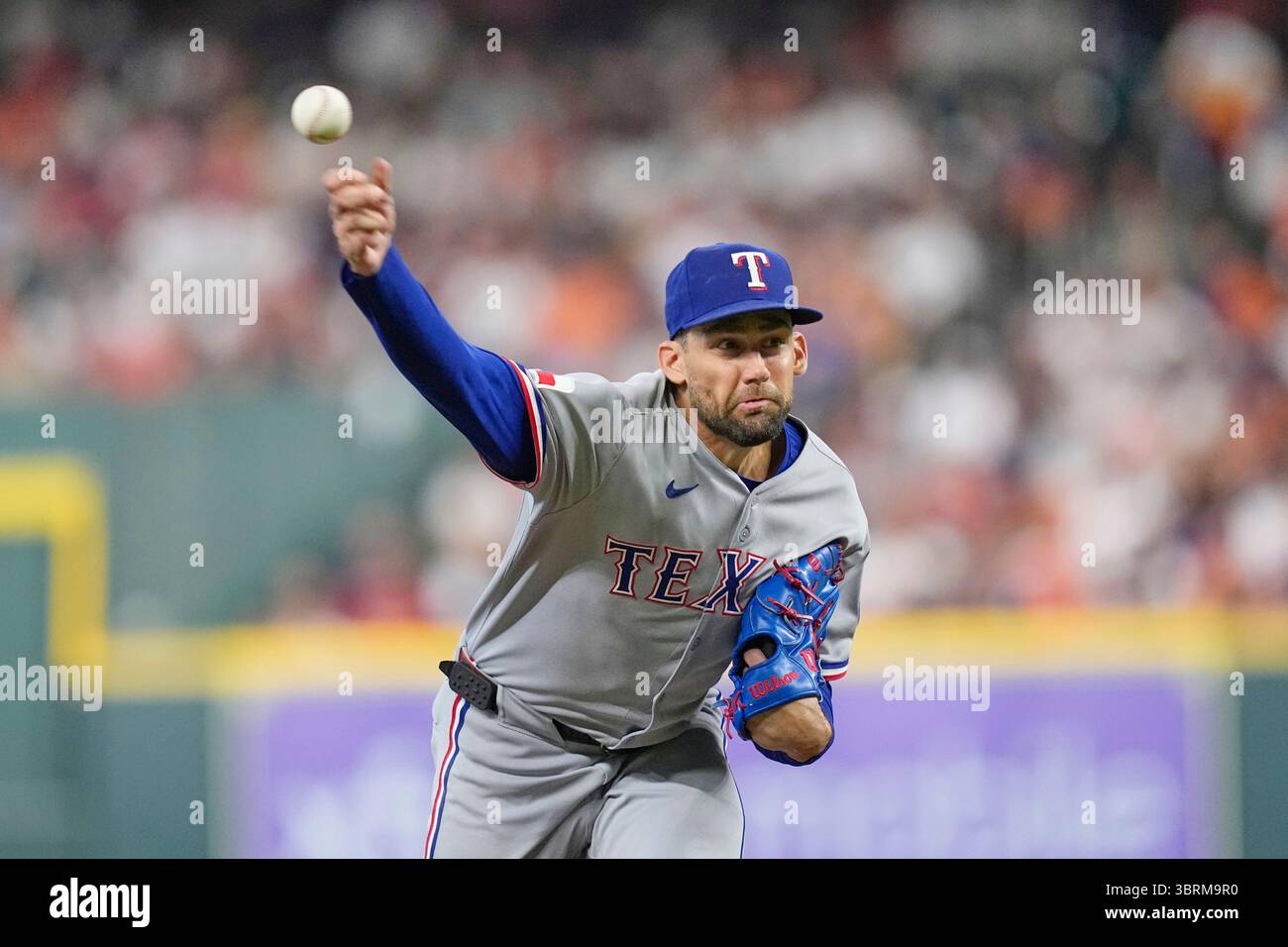 Texas Rangers Starting Pitcher Nathan Eovaldi Throws Against The