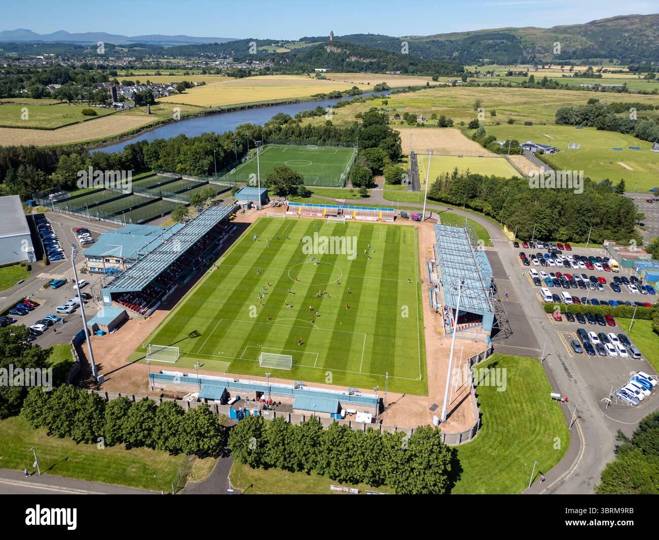 Aerial drone view of Forthbank Stadium, home of Stirling Albion ...