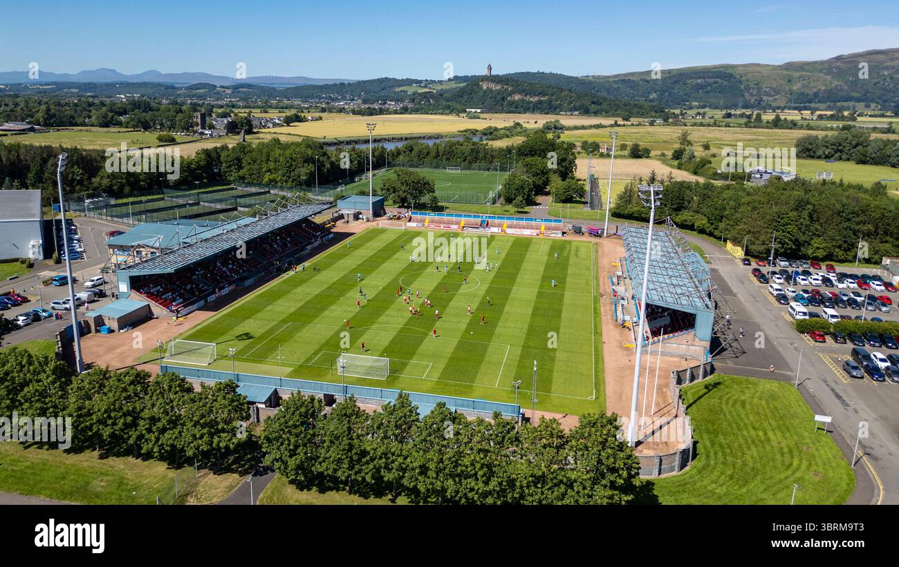 Aerial drone view of Forthbank Stadium, home of Stirling Albion ...
