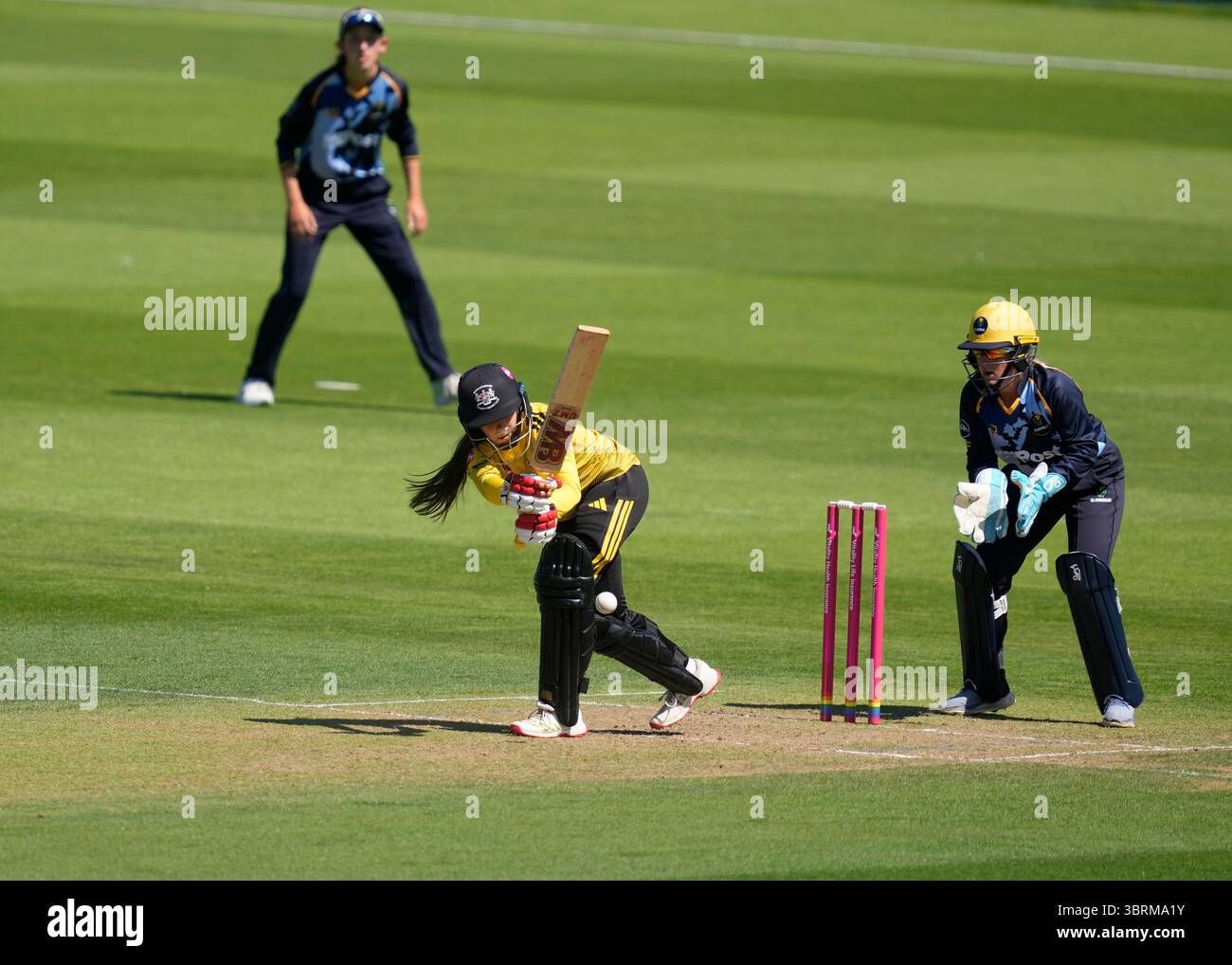 Cardiff,UK, 13 Jul 2025 Meg Ahearne of Gloucester bats during the ...