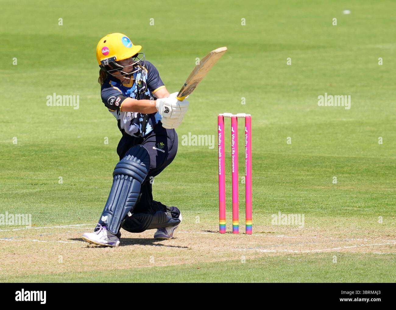 Cardiff,UK, 13 Jul 2025 Bethan Gammon of Glamorgan hits a four during ...