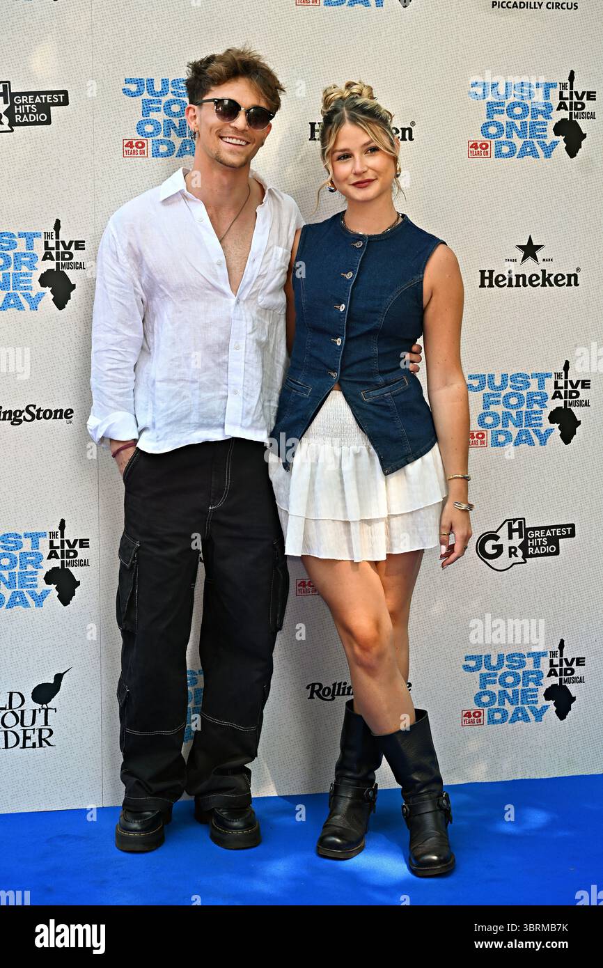 LONDON, ENGLAND - 13 July 2025: Connor Ball, Mollie Pearce at Live Aid ...
