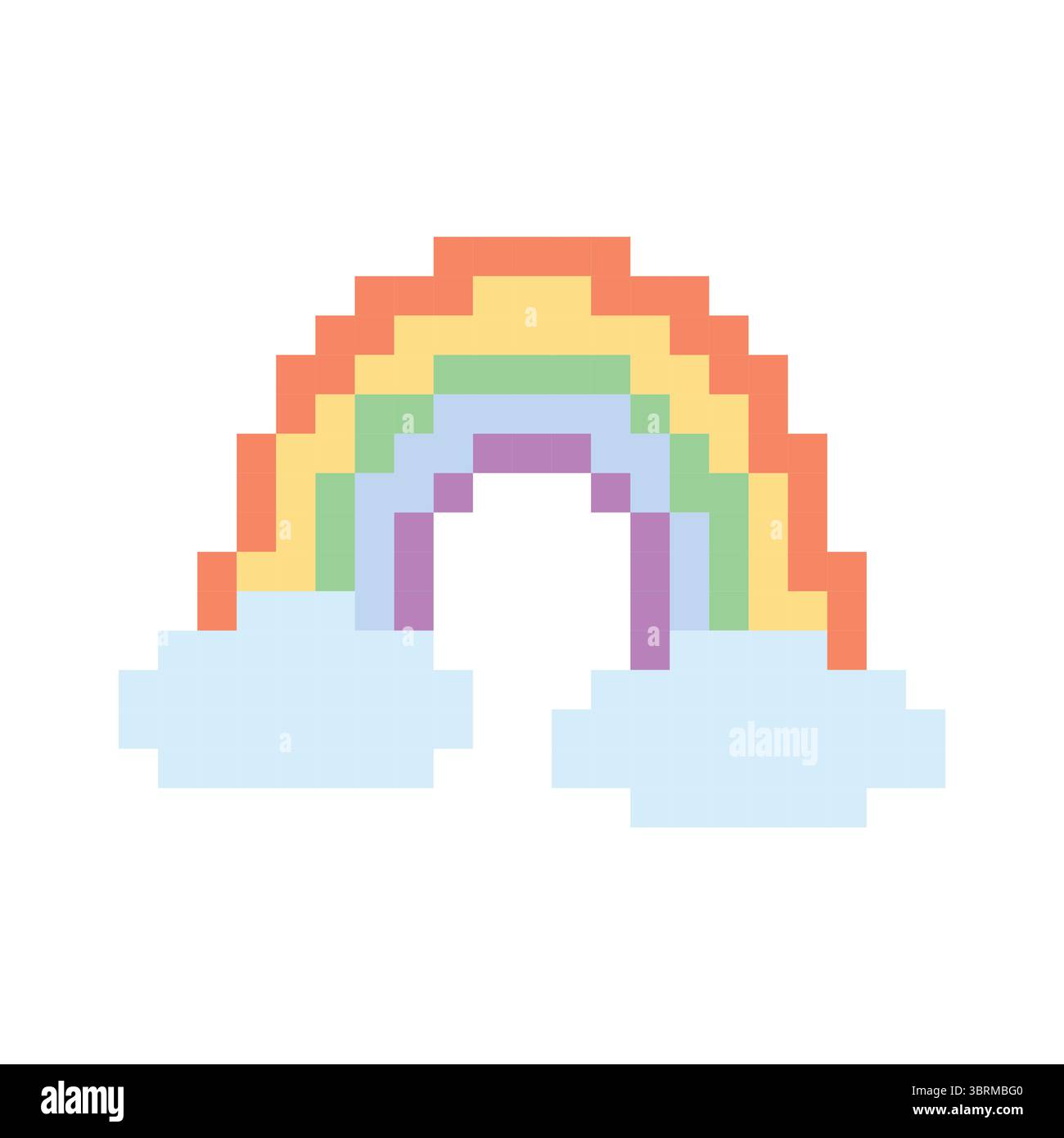 Cute Pixel Rainbow Pastel 8-Bit Vector Illustration for Game, Sticker ...