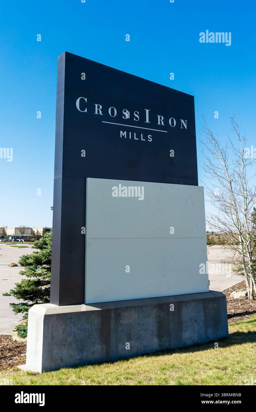 ROCKY VIEW, CANADA - MAY 2, 2025: Sign of Crossiron Mills, the largest ...