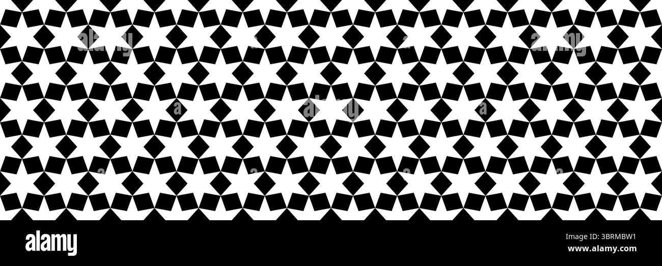 horizontal seamless black rhombus and white star pattern for background ...