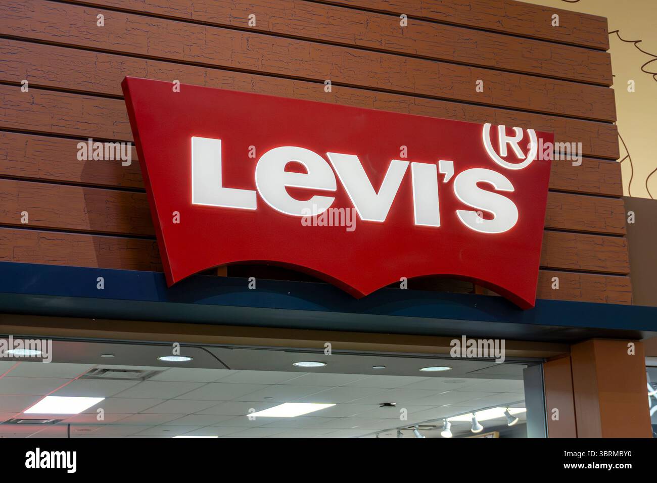 ROCKY VIEW, CANADA - MAY 2, 2025: Logo of Levi's at Crossiron Mills in ...