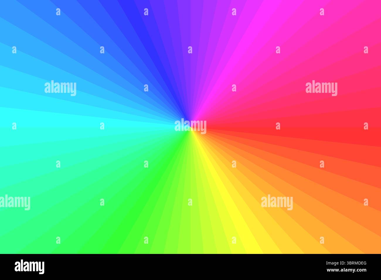 Vibrant rainbow starburst with rays in HSB color wheel style bold ...